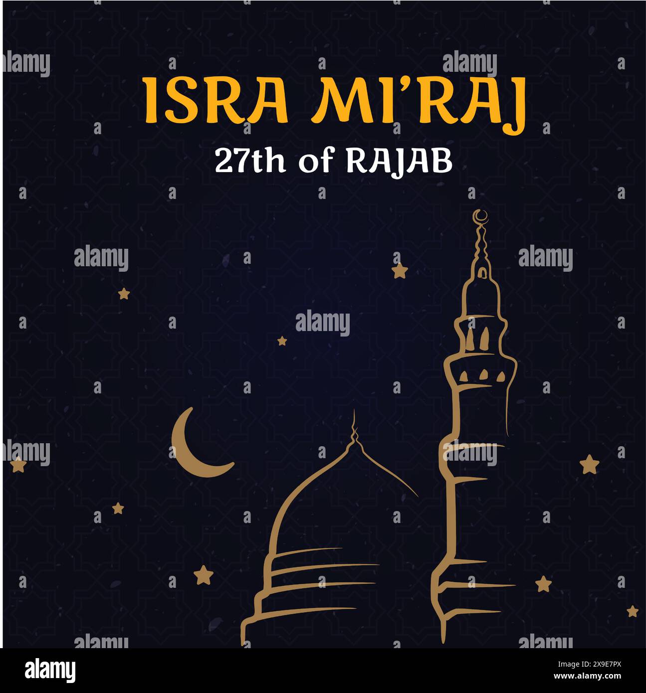 Al-Isra wal Mi'raj. Translate Night journey of Prophet Muhammad Vector ...