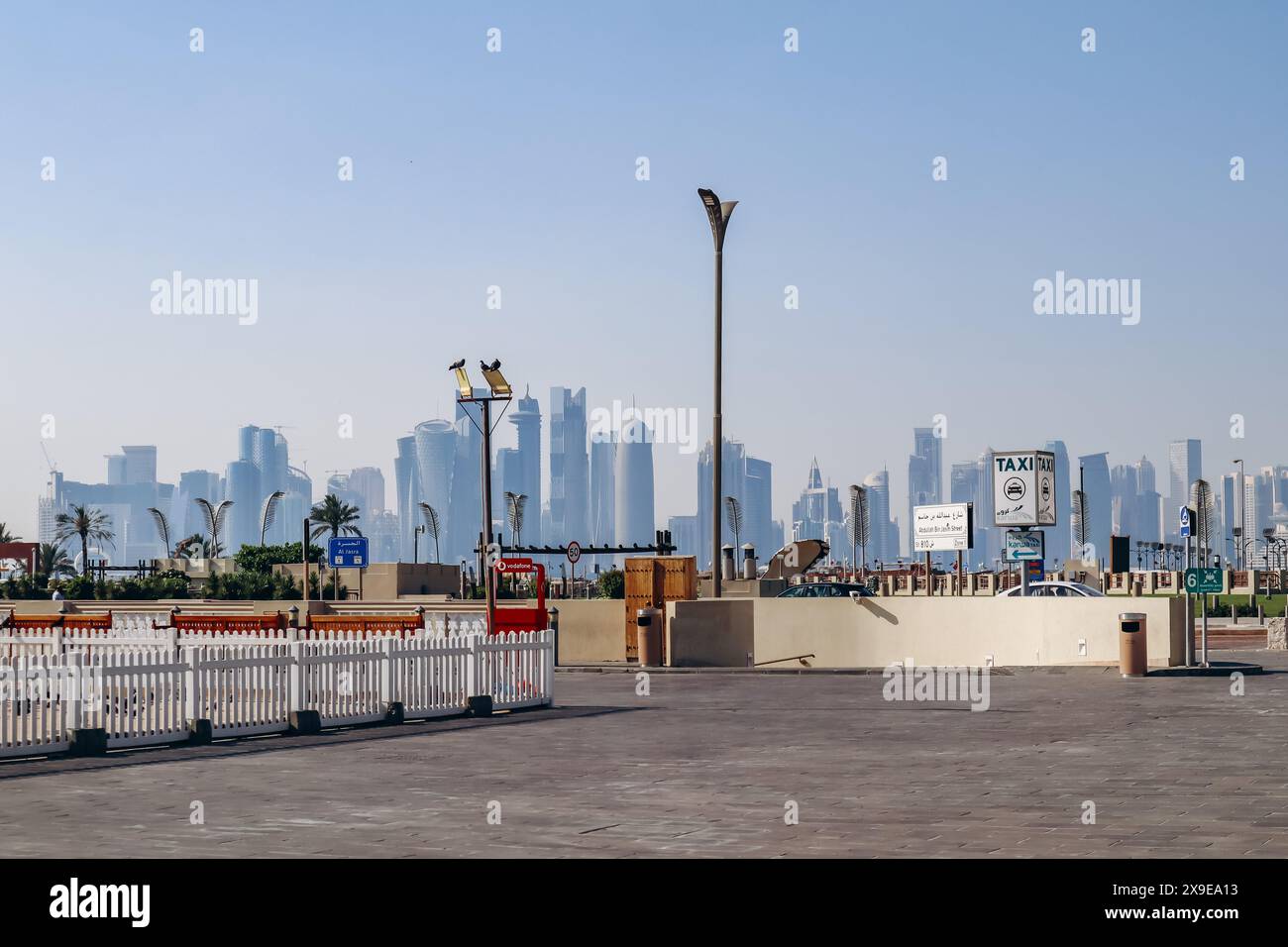 Doha, Qatar - 1 May 2024: Embankment in Doha in the heart of the city ...