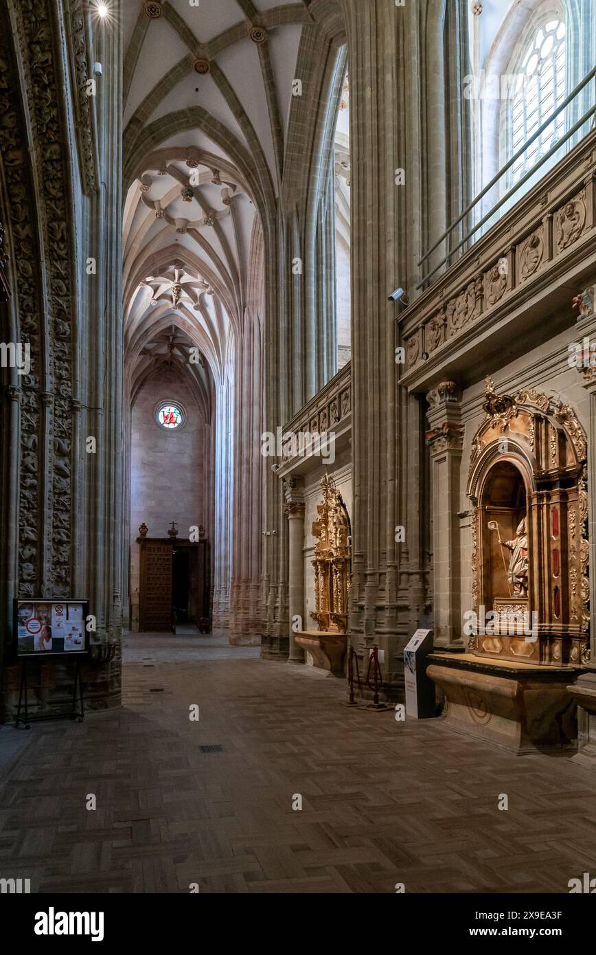 Astorga, Spain - 12 April, 2024: view of the side nave of the Cathedral ...