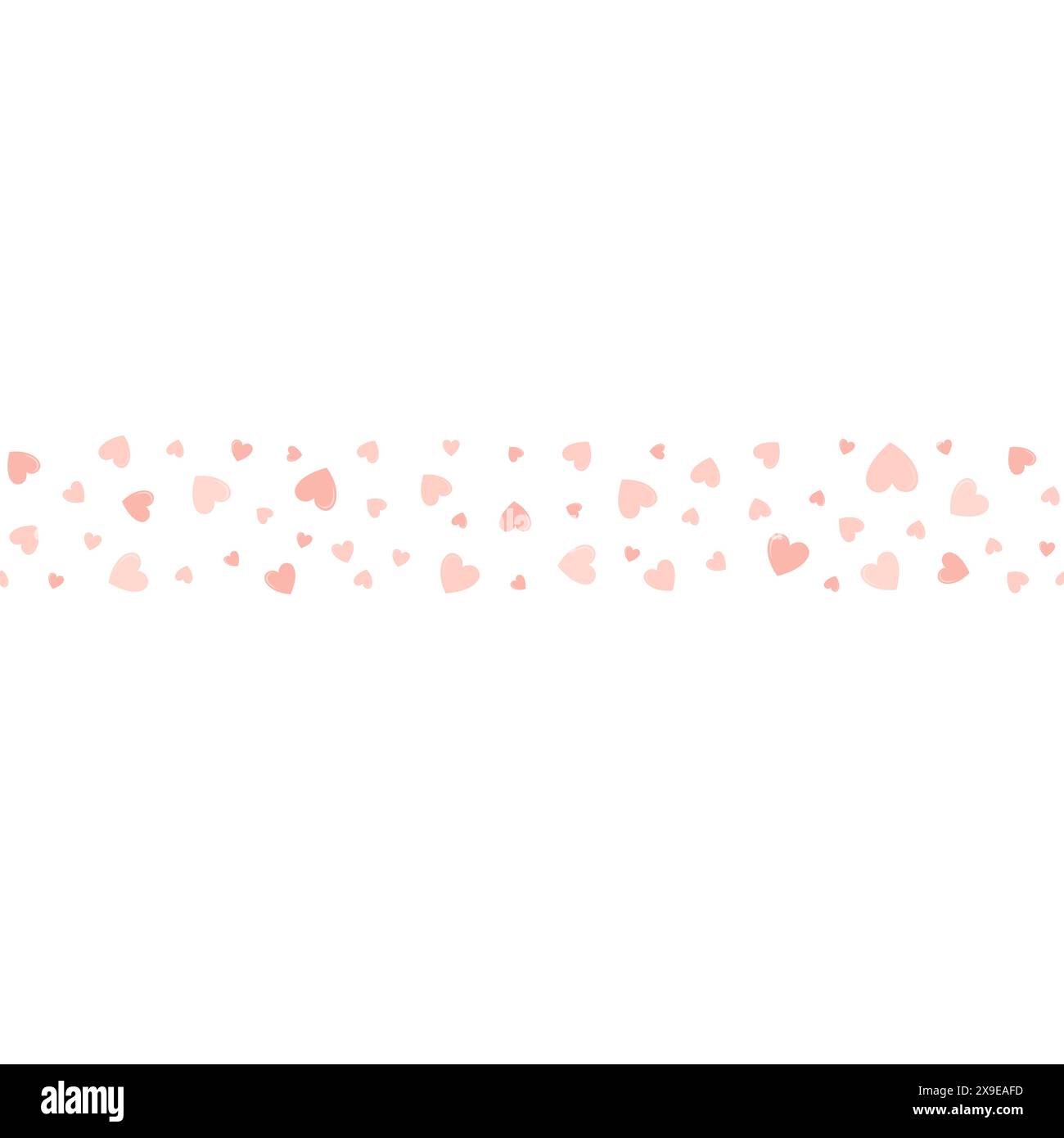 Cute hearts seamless vector pattern. Valentines day border. Flat design ...