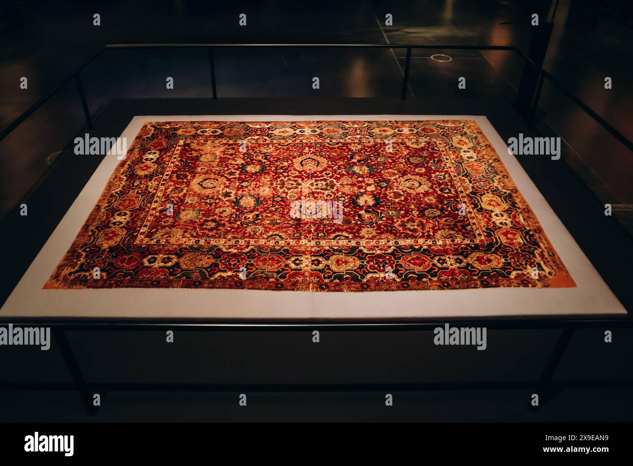 Doha, Qatar - 1 May 2024: Antique Iranian carpet in the Museum of ...