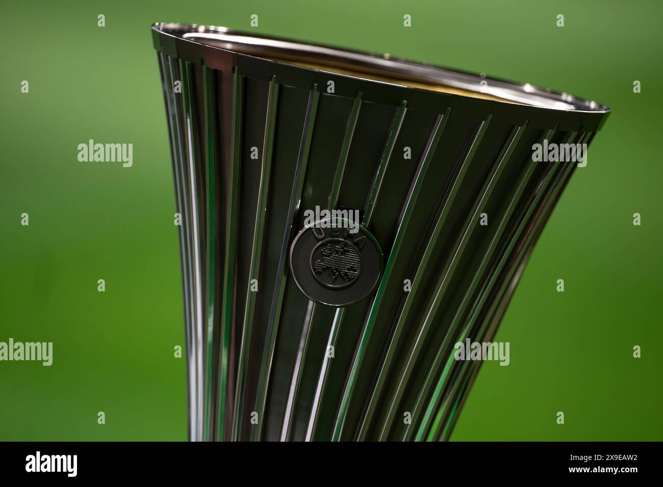 Athens, Greece. 29 May 2024. The trophy of UEFA Conference League is ...