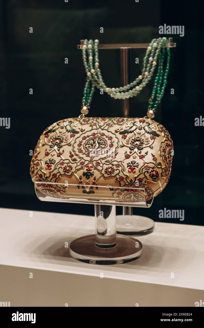 Doha, Qatar - 1 May 2024: Iranian hand made bag, Dar Am Qarar (The Home ...