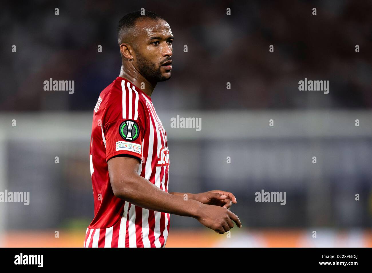 Athens, Greece. 29 May 2024. Ayoub El Kaabi of Olympiacos FC looks on ...
