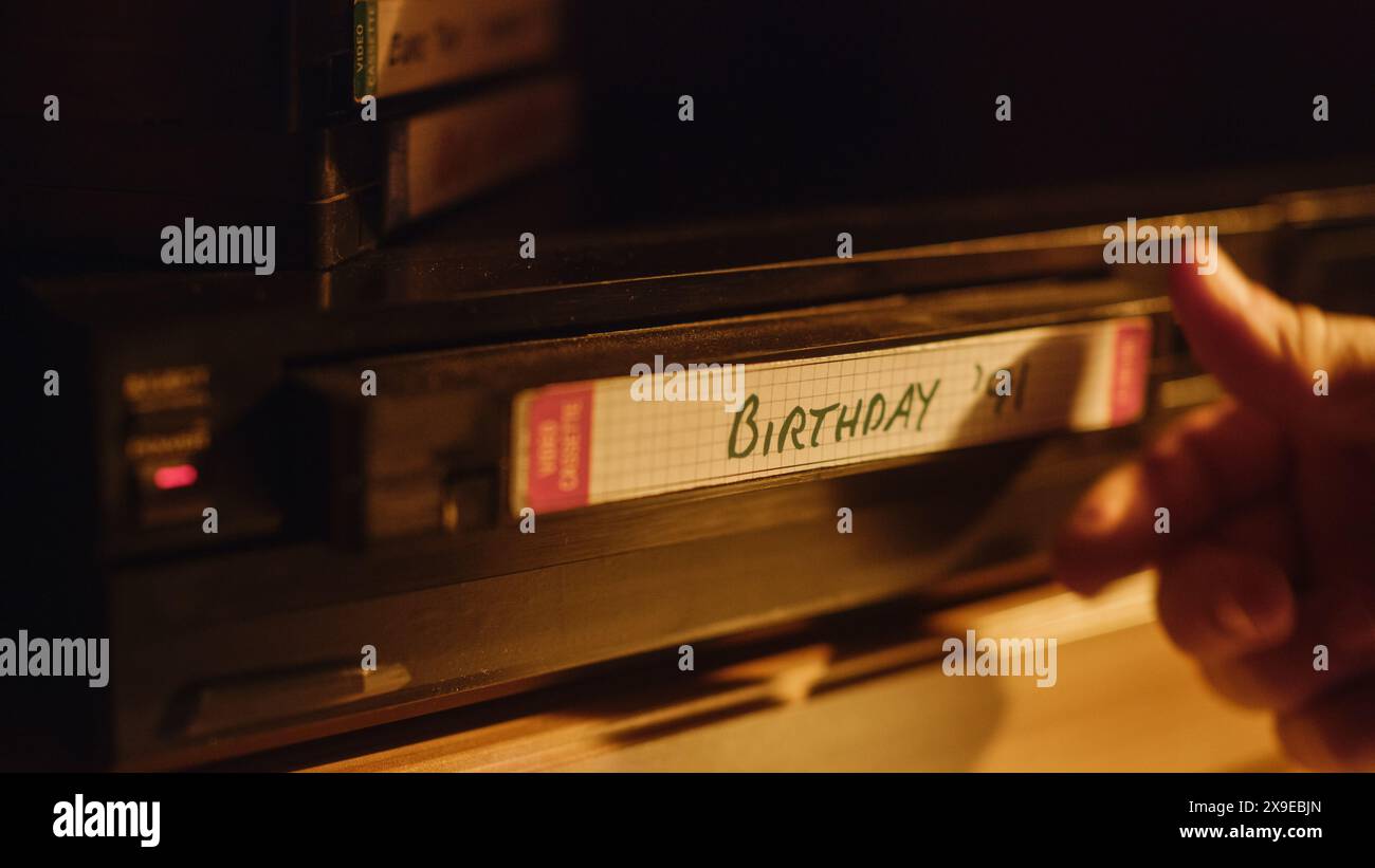 Inserting recording tape cassette close hi-res stock photography and ...