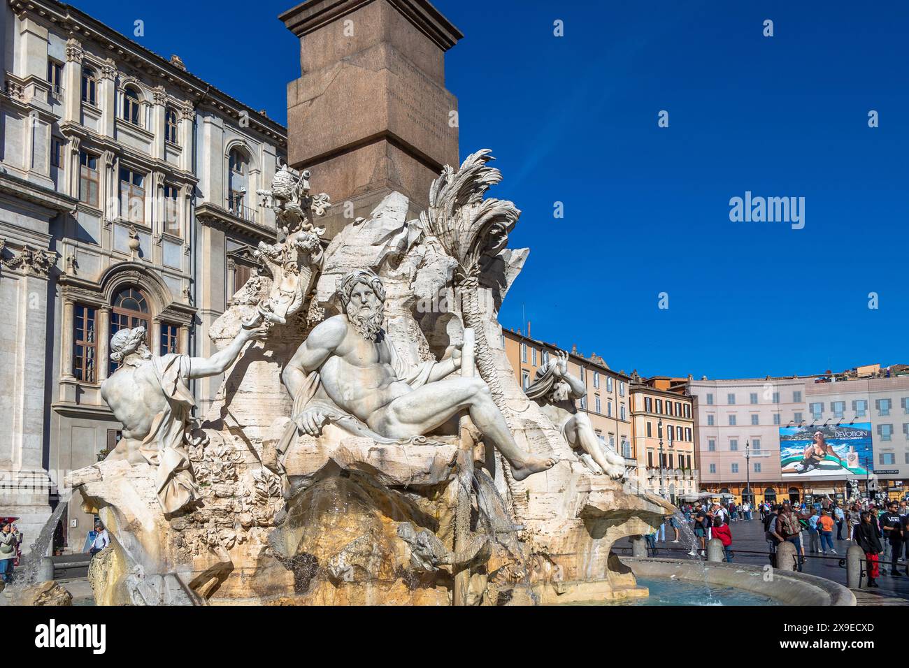 Fontana dei Quattro Fiumi or Fountain of the Four Rivers (1651) by Gian ...
