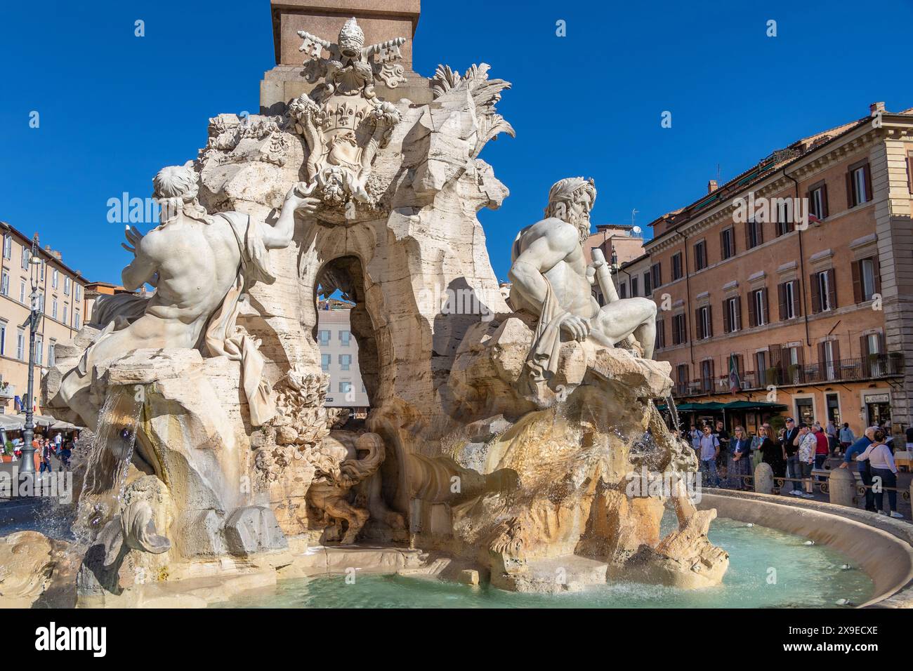 Fontana dei Quattro Fiumi or Fountain of the Four Rivers (1651) by Gian ...