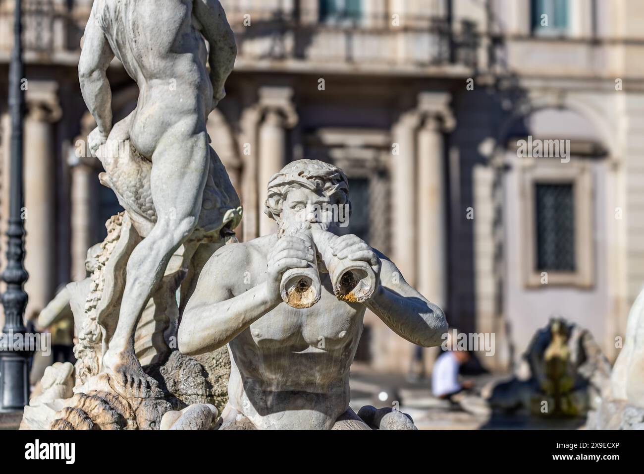 Close up of The Fontana del Moro, Fountain Of The Moor a fountain ...