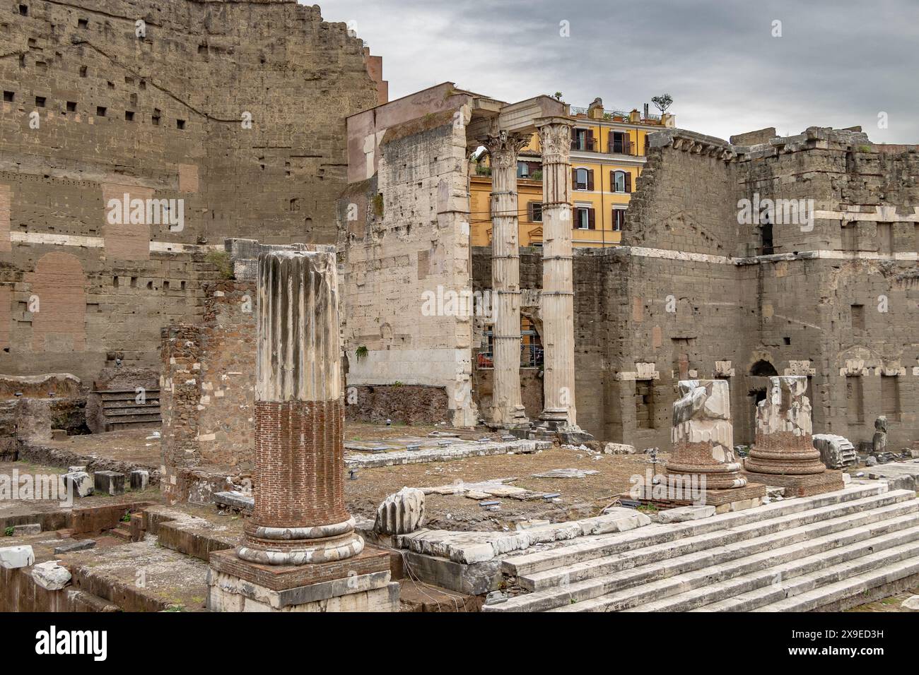 Ruins inside Trajans Market , a large complex of ruins in the city of ...