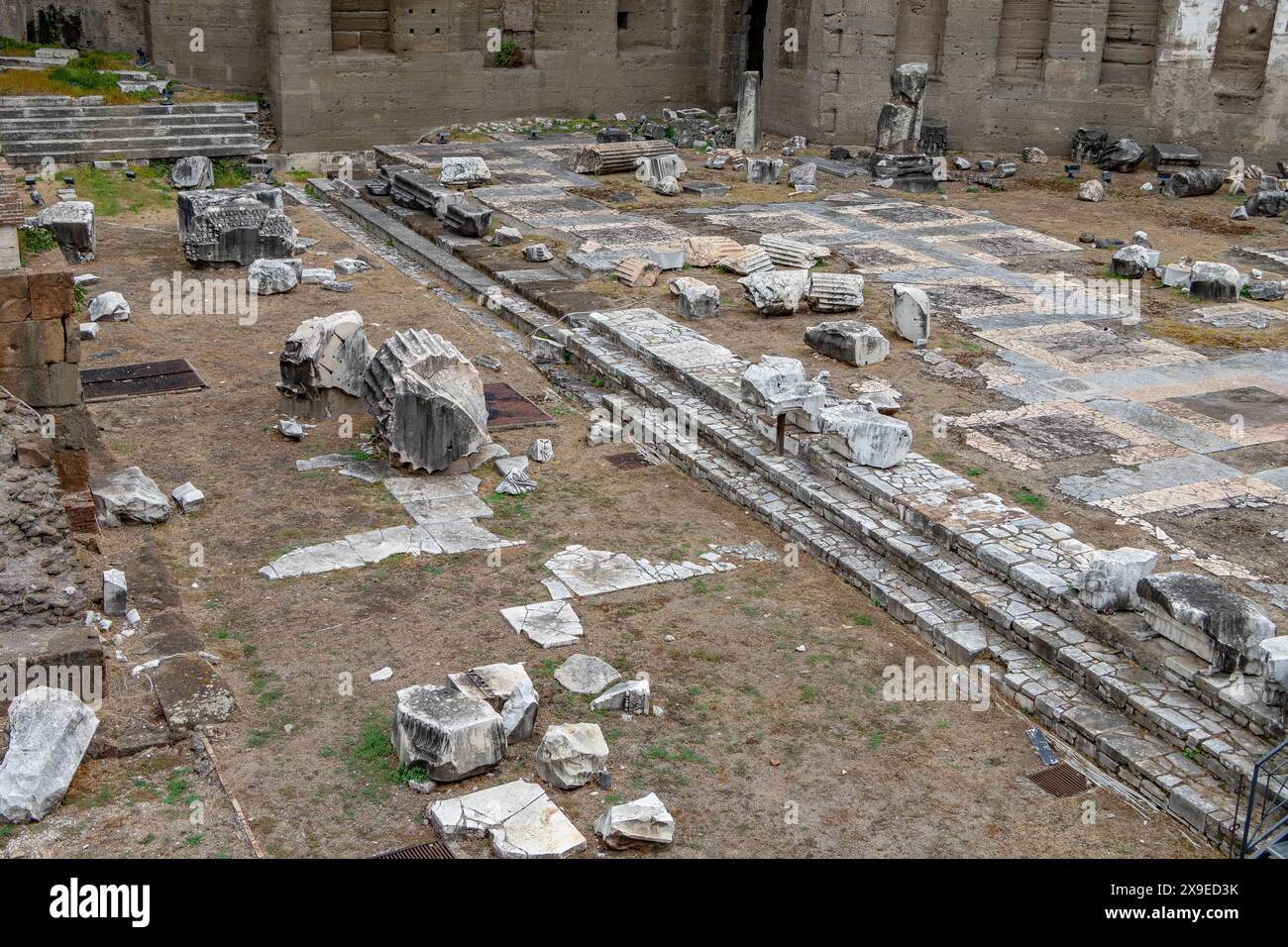 Ruins inside Trajans Market , a large complex of ruins in the city of ...