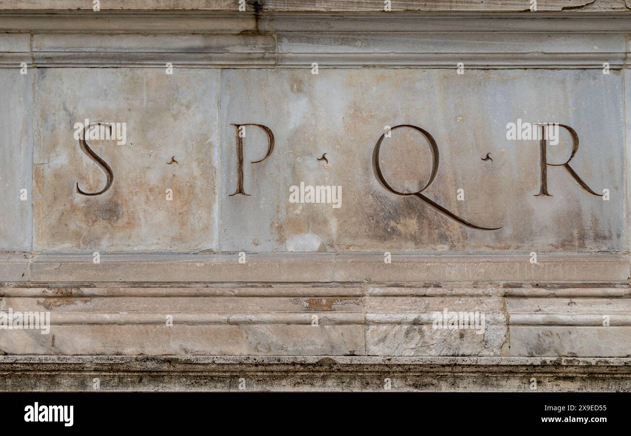 The symbol SPQR - The Senate & The People of Rome, an emblematic phrase ...