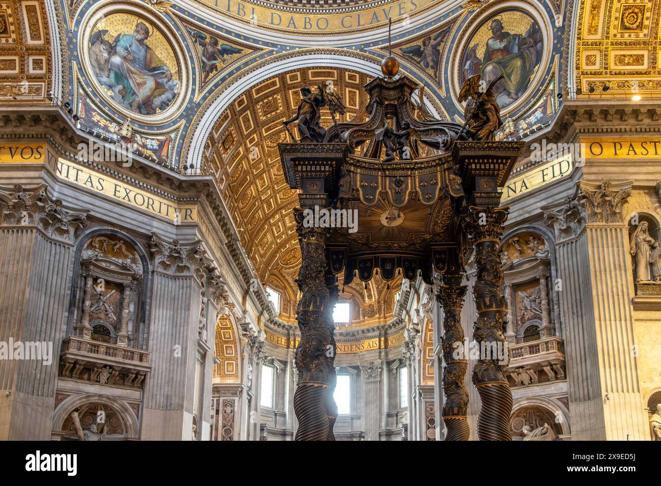 The Baldacchino inside St Peter's Basilica, Bernini's masterpiece . The ...