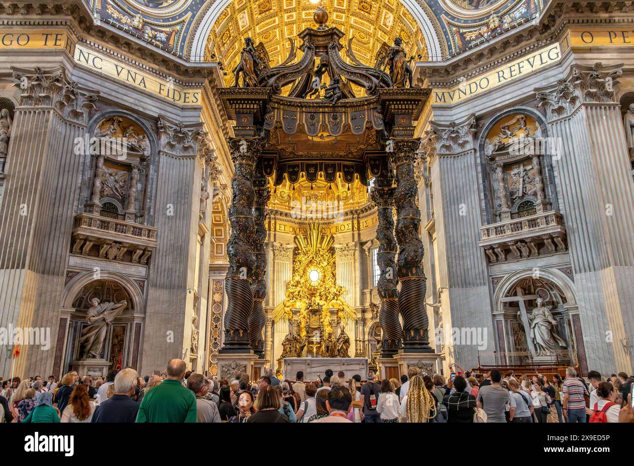 The Baldacchino inside St Peter's Basilica, Bernini's masterpiece . The ...