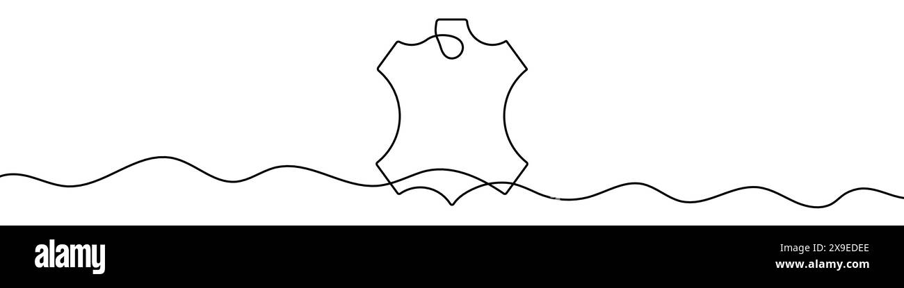 Continuous editable drawing of leather icon. One line drawing ...