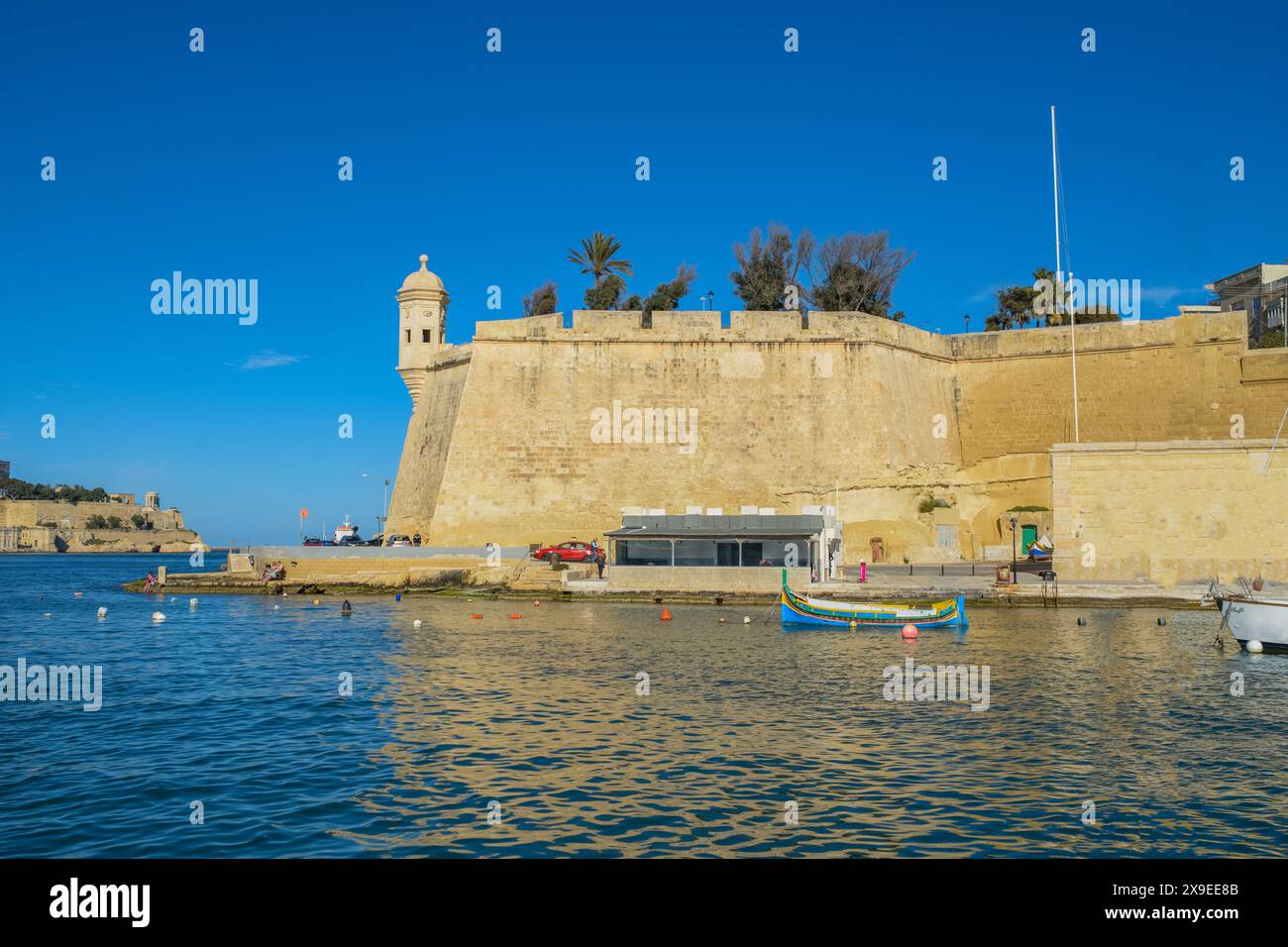 Senglea, Malta - February 17th 2022: The Spur bastion with its Gardjola ...