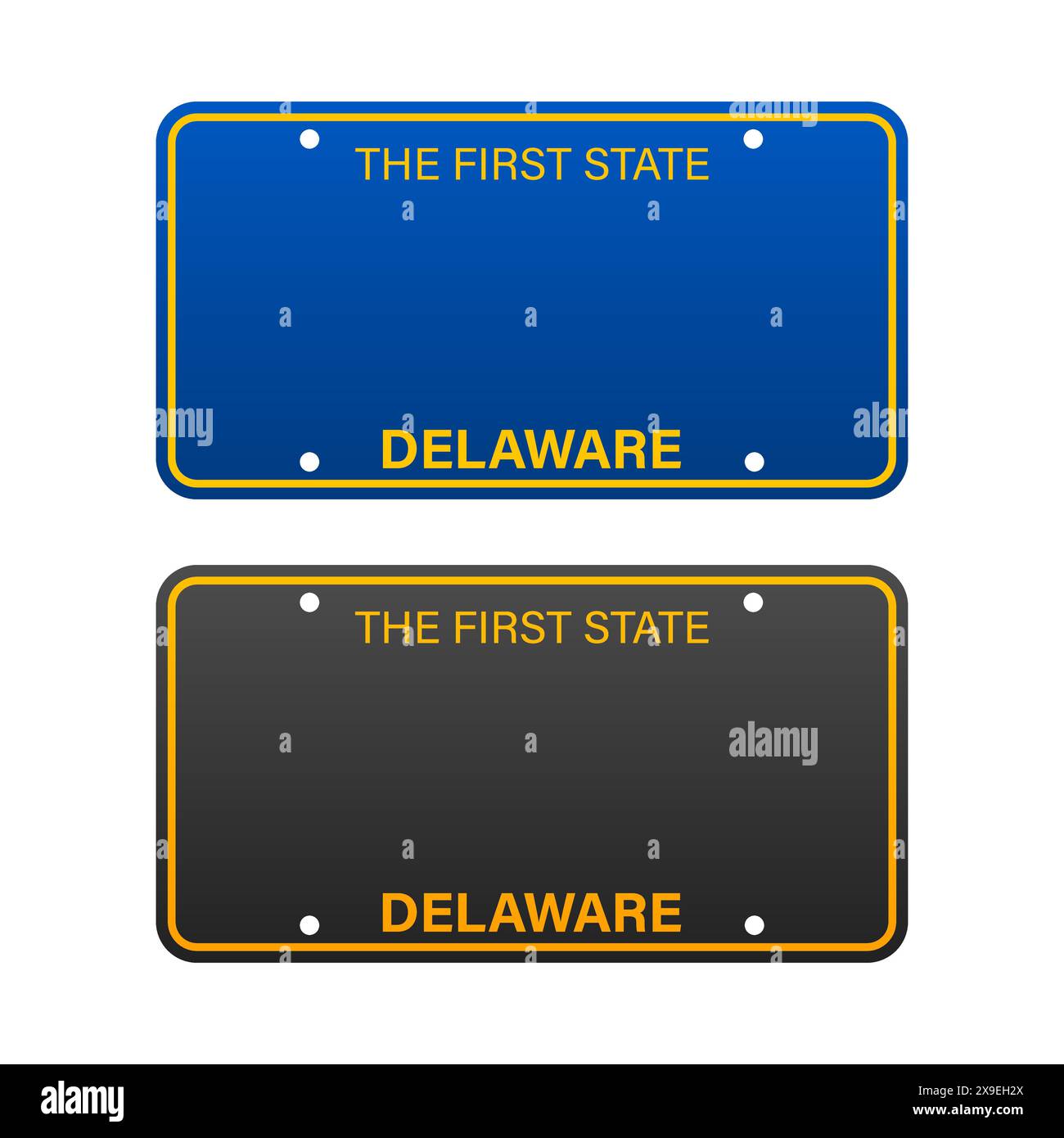 License plate of Delaware. Car number plate. Vector stock illustration ...