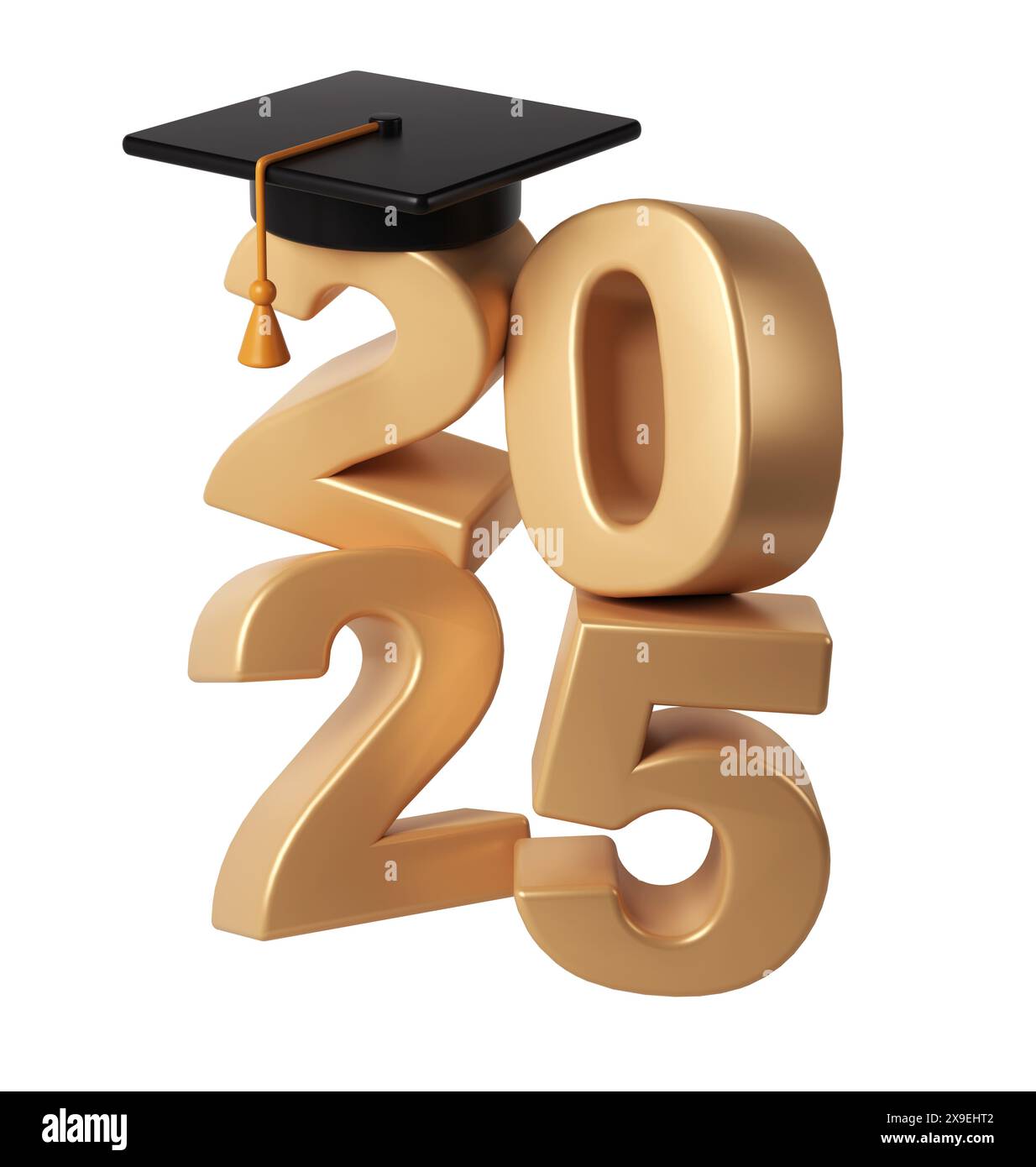 Class of 2025 3d education icon. Congratulation graduates design ...