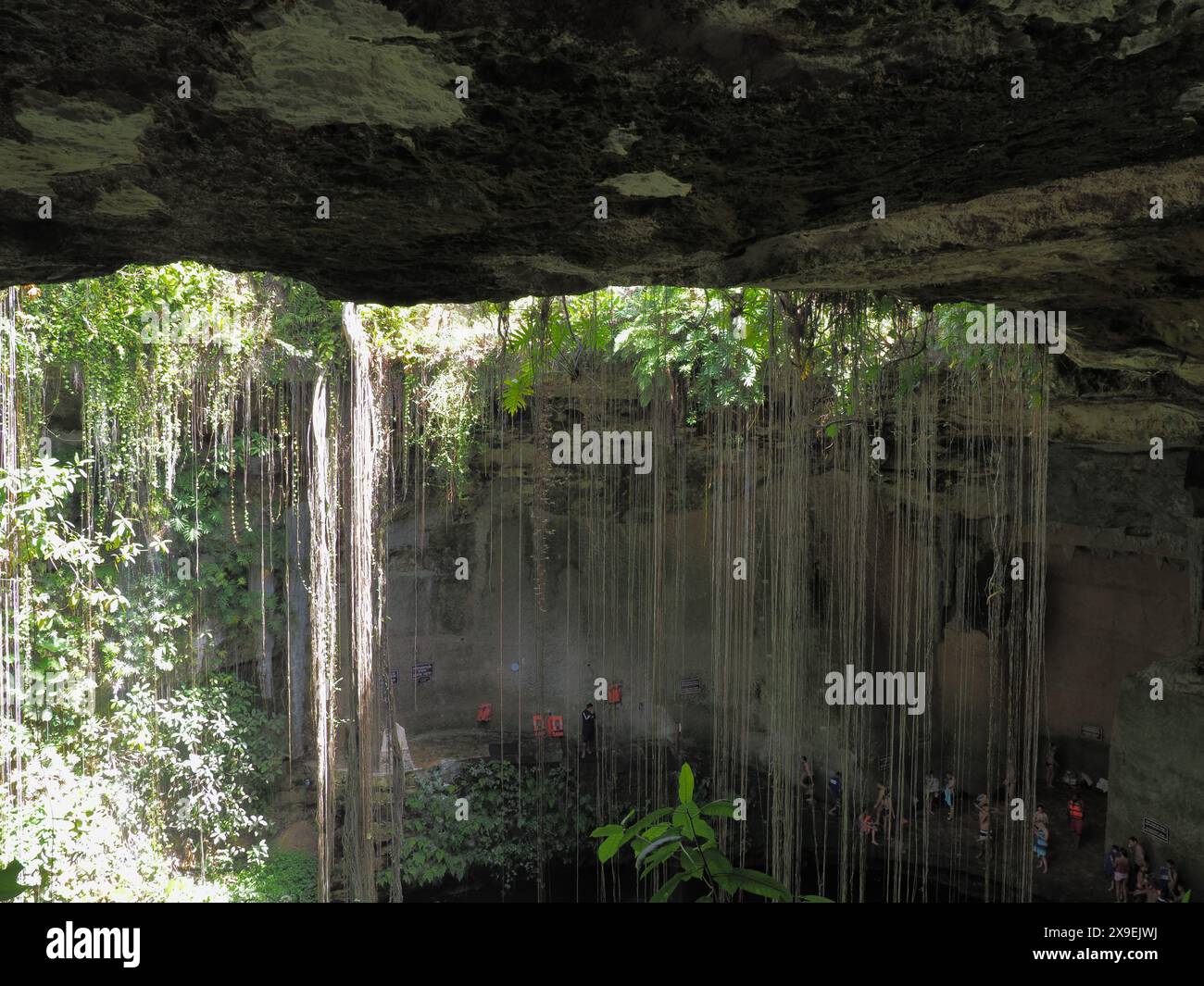 Exotic cave of cenote Ik-Kil near Chichen Itza mayan town at Yucatan ...
