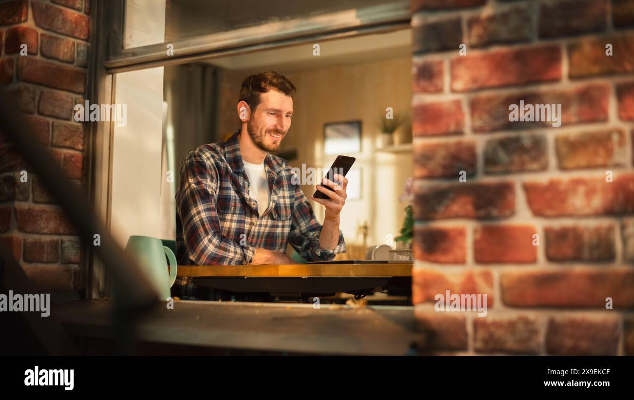 Male influencer sitting desk hi-res stock photography and images - Alamy