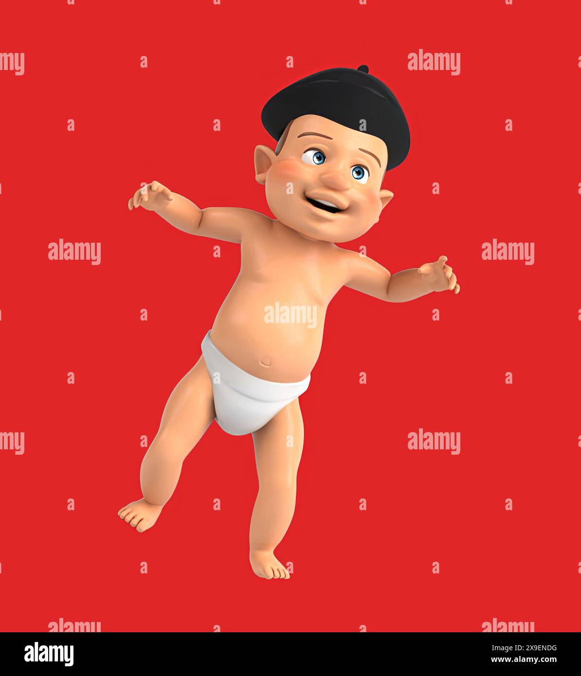 Fun 3D cartoon baby dancing Stock Photo - Alamy