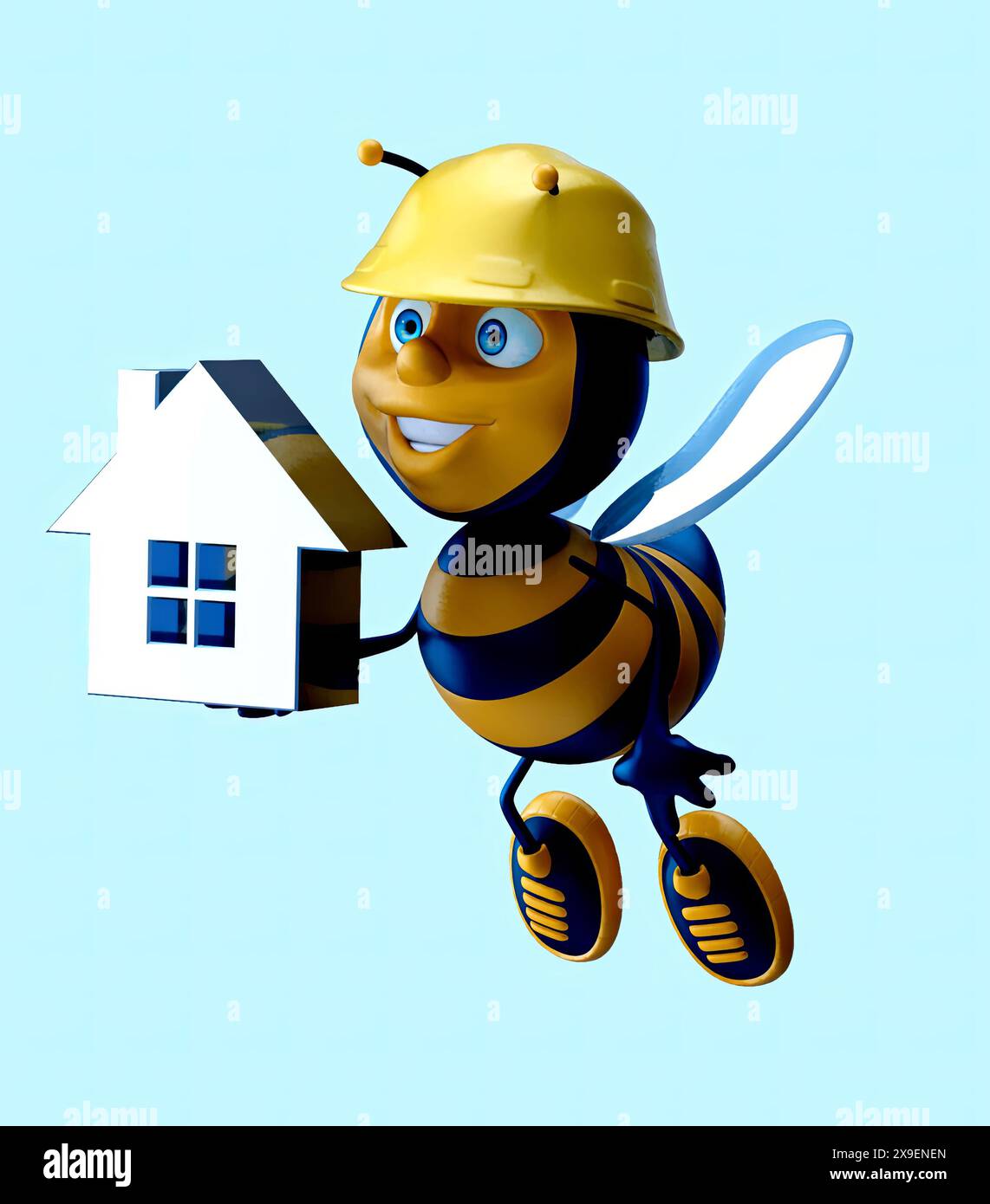 4K cartoon illustration of a fun Bee Stock Photo - Alamy