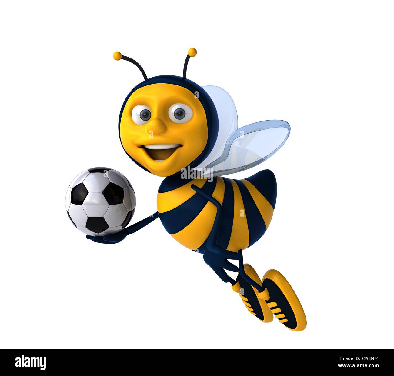 Fun 3D cartoon bee illustration Stock Photo - Alamy