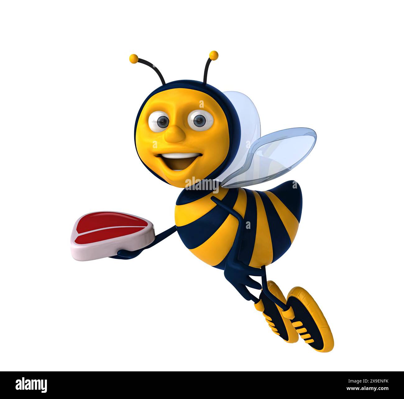 Fun 3D cartoon bee illustration Stock Photo - Alamy
