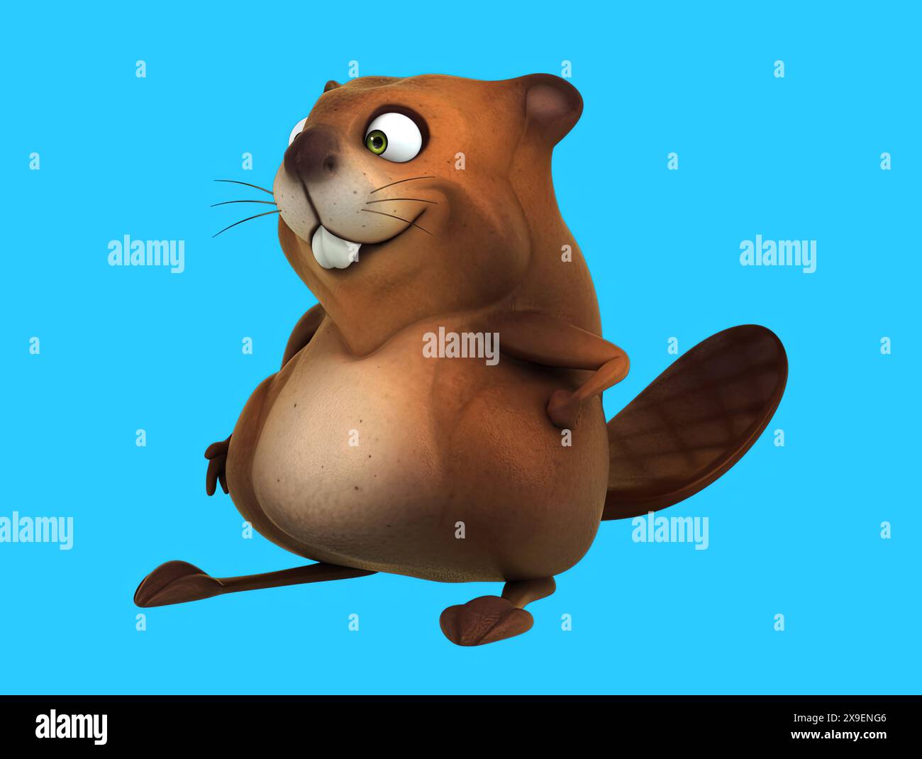 Fun 3D beaver saying hello Stock Photo - Alamy