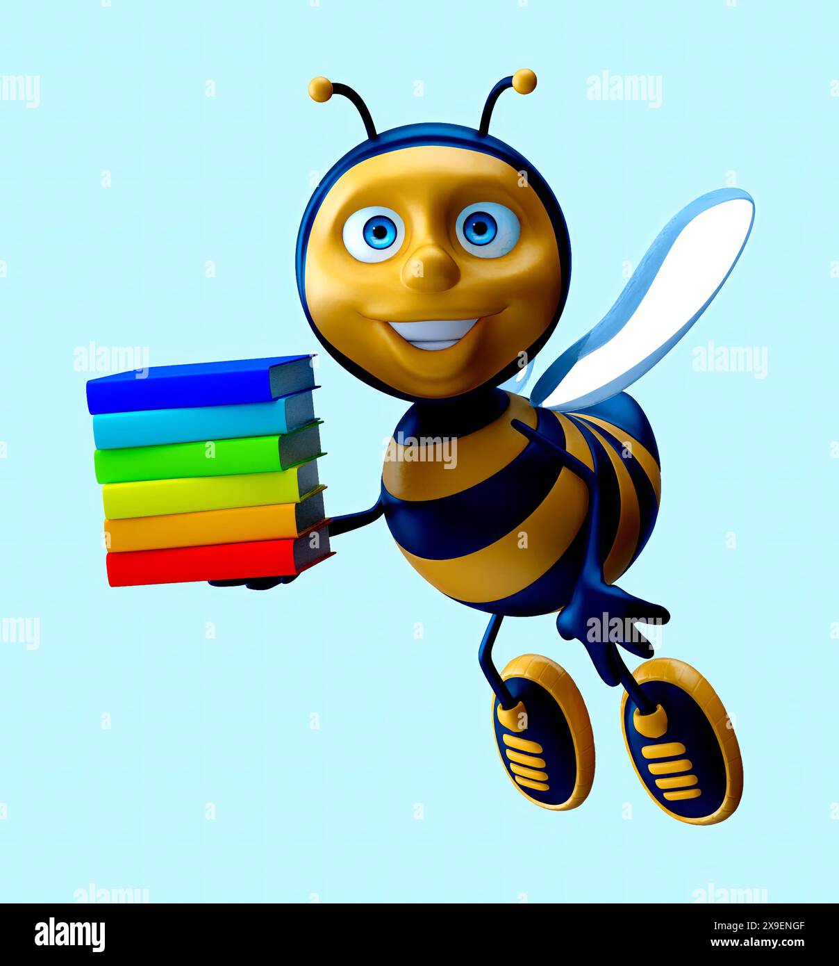 4K cartoon illustration of a fun Bee Stock Photo - Alamy