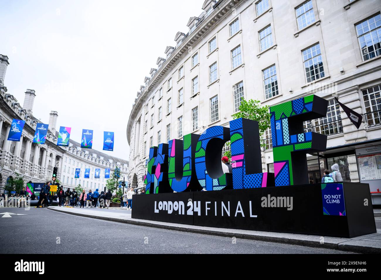 London, UK. 31st May, 2024. The lettering "'UCLF' can be seen at the Champions Festival in ...