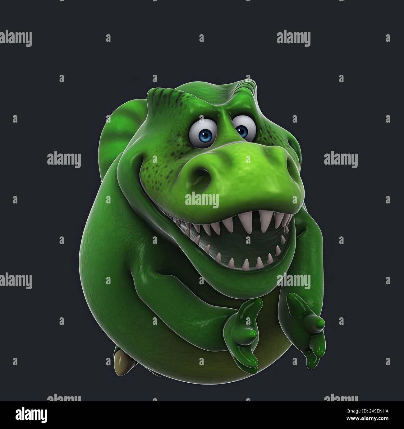 Fun 3D cartoon dino clapping Stock Photo - Alamy