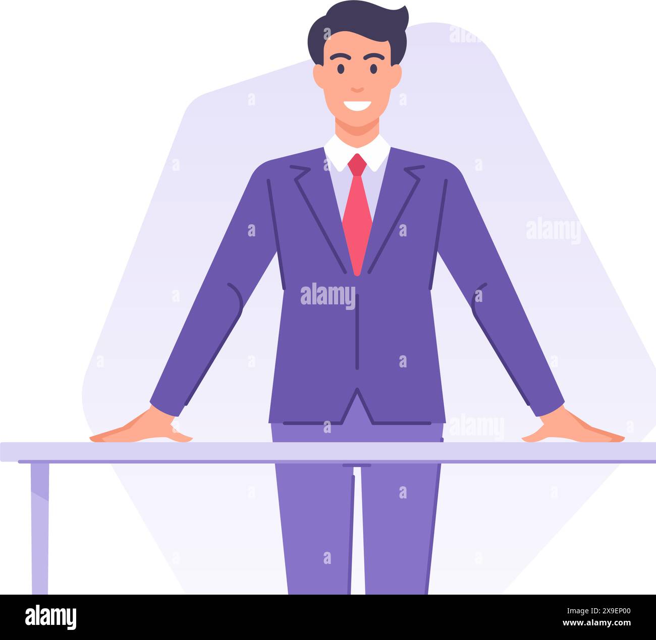 Business man standing at table corporate presentation banner design ...
