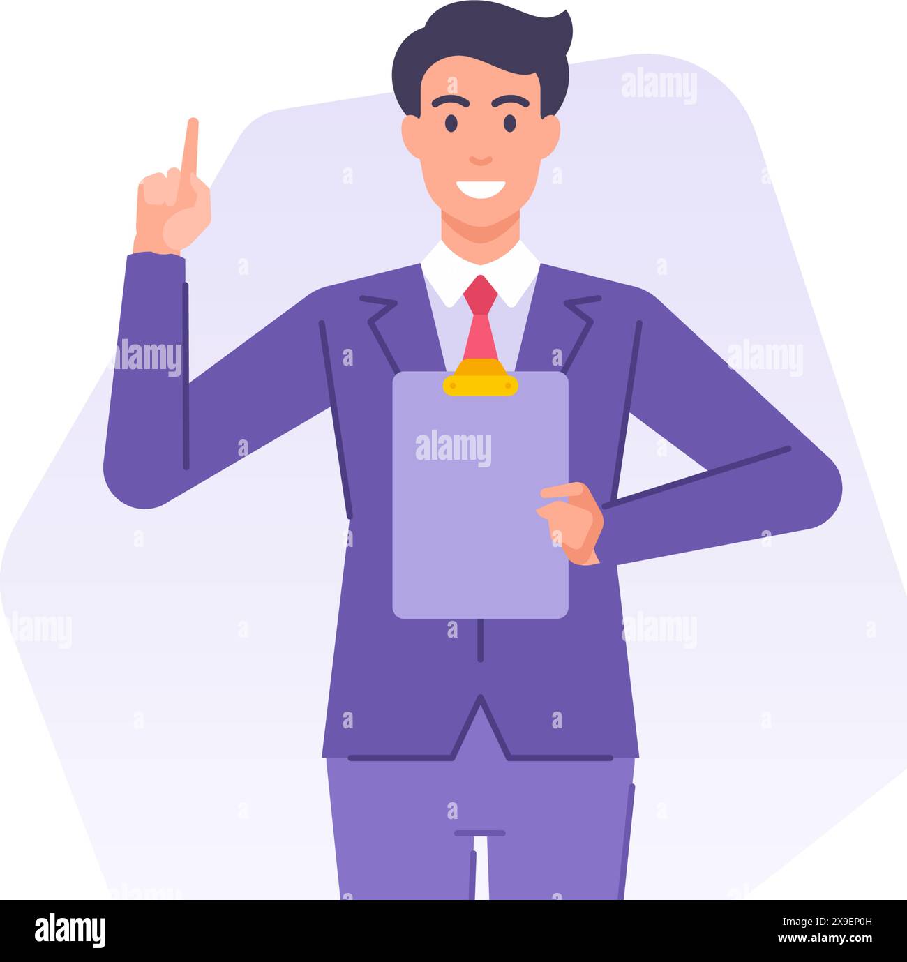 Businessman pointing clipboard Cut Out Stock Images & Pictures - Alamy