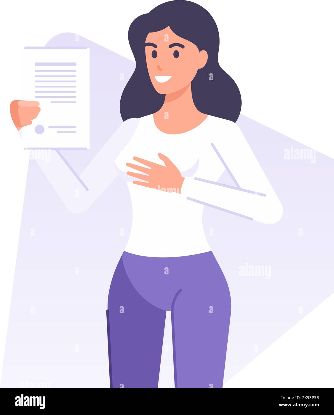 Business woman showing contract agreement document banner design ...