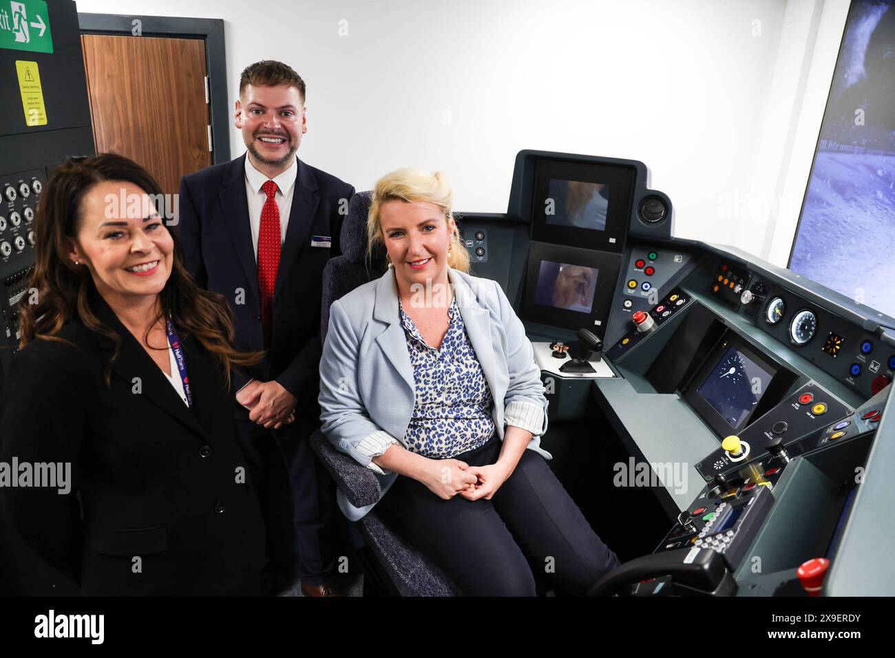 EDITORIAL USE ONLY Shadow transport secretary Louise Haigh with the ...