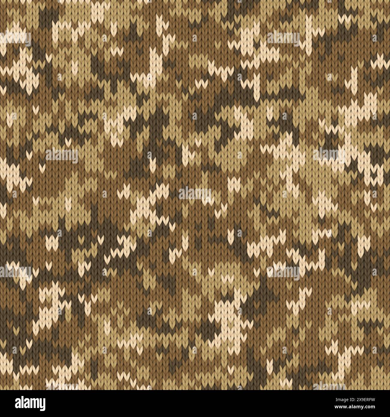 Modern knitted camouflage seamless tileable pattern. Realistic knitted ...