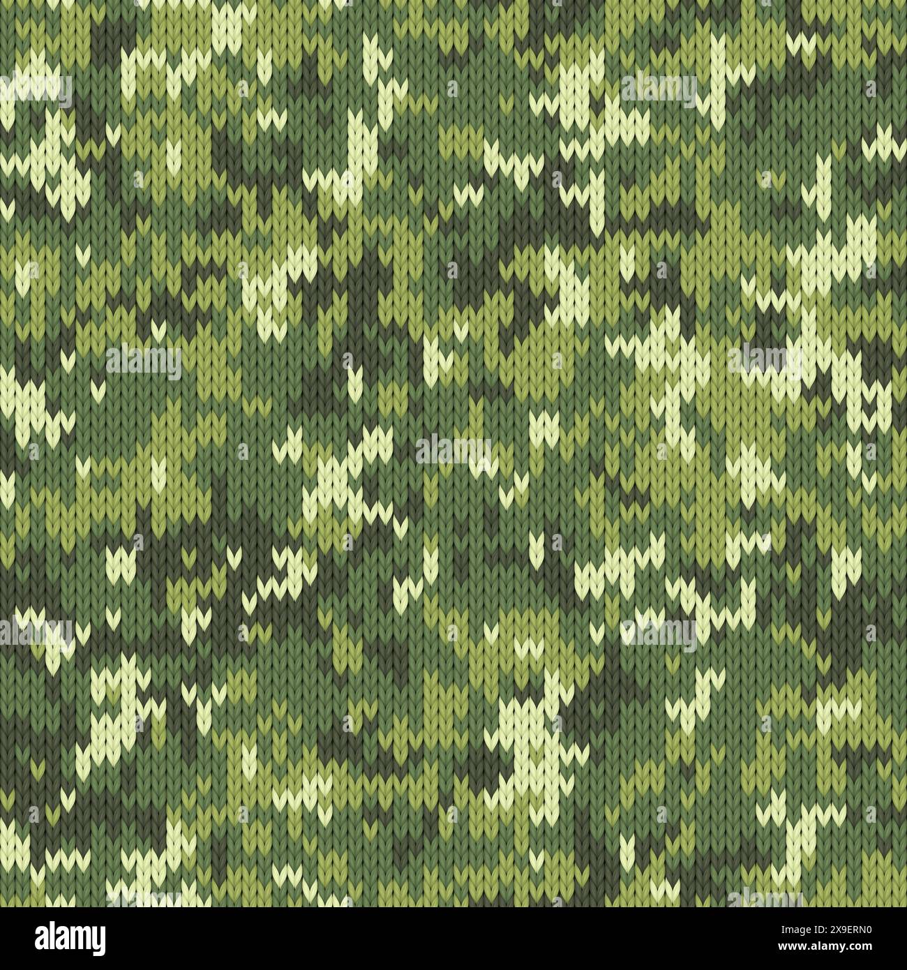 Modern knitted camouflage seamless tileable pattern. Realistic knitted ...