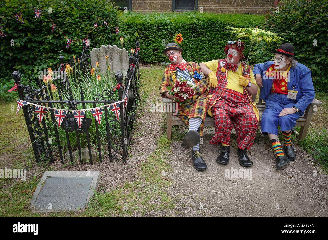 London, UK. 31st May 2024. (Clowns L-R - Mattie, Gingernut and Rhubarb ...