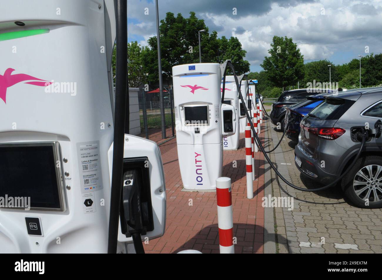 Hartrz west/germany /25 May 2024/ Electric cars are charge at charging ...