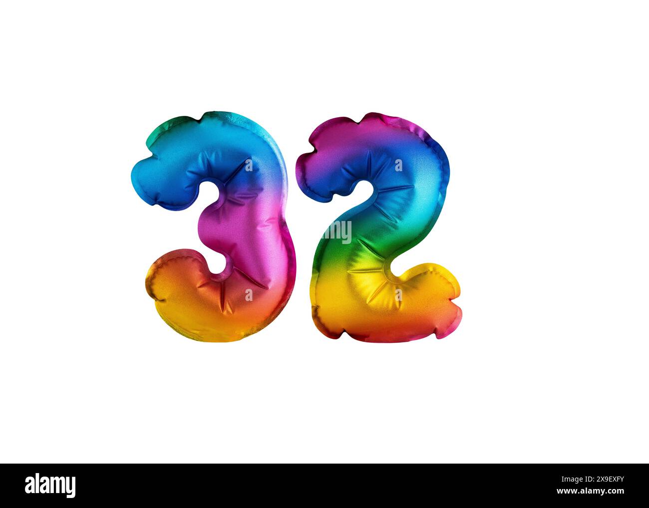 31 years - Multicolor balloon number 32 anniversary. Happy birthday ...