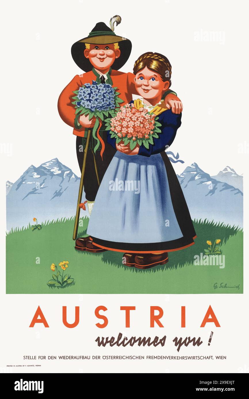 Vintage travel poster austria hi-res stock photography and images - Alamy