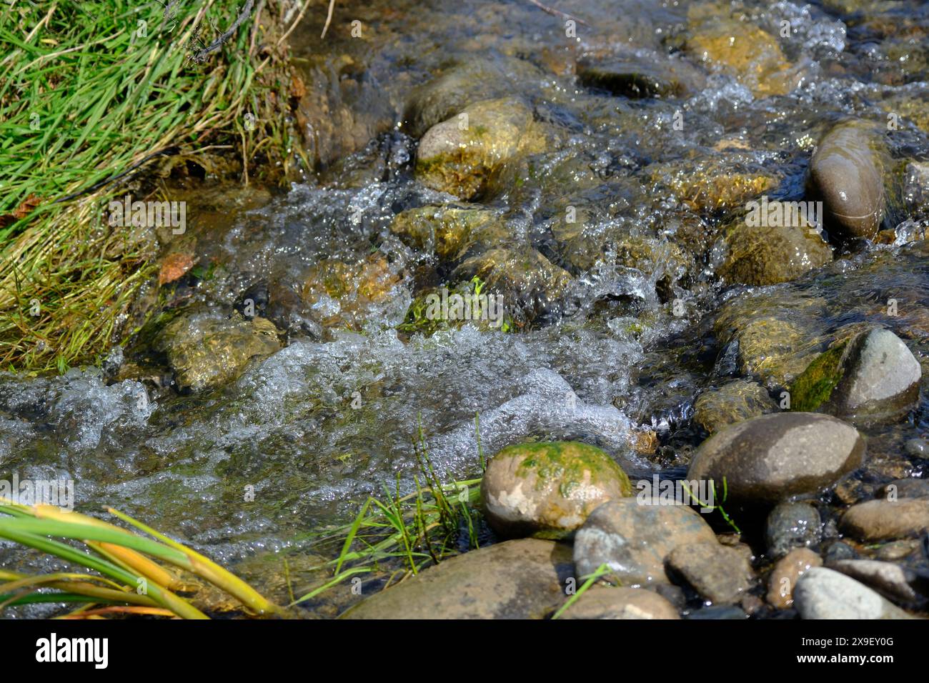 water flows over stones, small river Stock Photo - Alamy