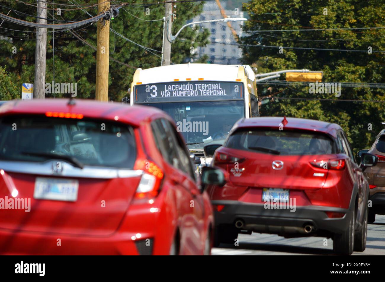 Halifax Transit route 3 bus in traffic in Halifax, Nova Scotia, Canada ...