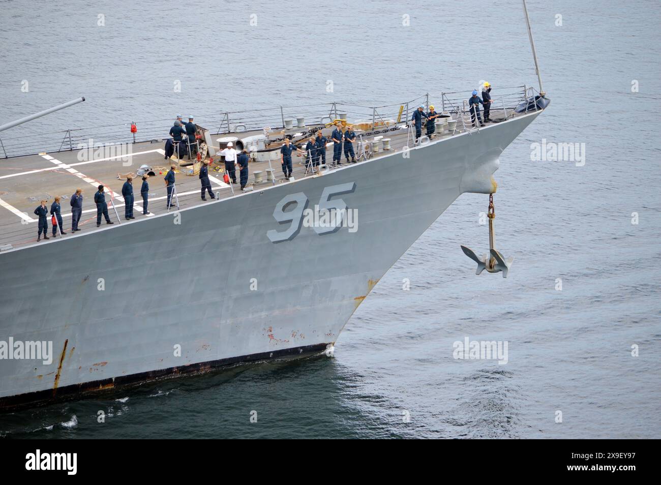 Navy officers on the deck of USS James E. Williams, an Arleigh Burke ...