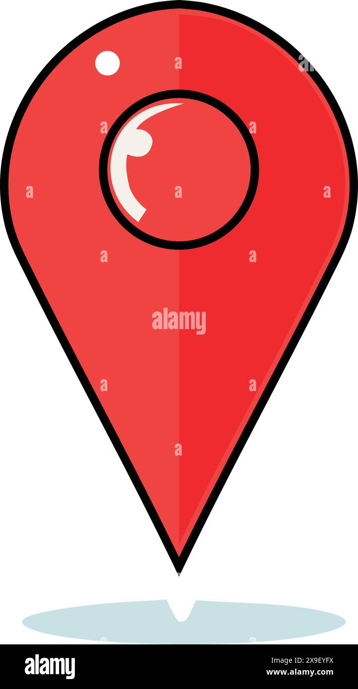 red pin street point flat clipart vector Stock Vector Image & Art - Alamy