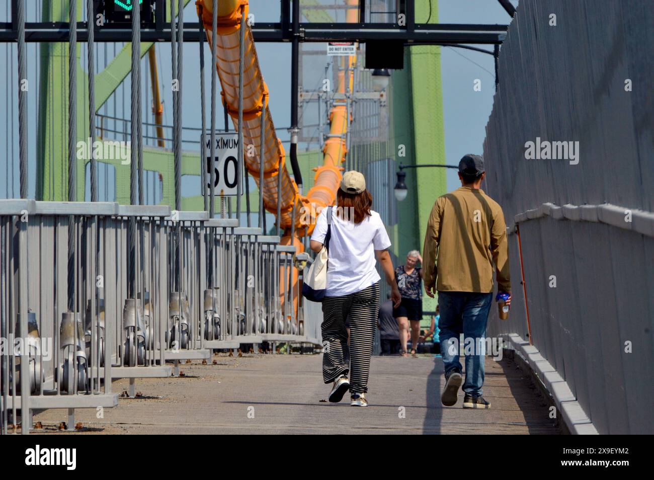 Pedestrian walkway on the Angus L. Macdonald Bridge in Halifax, Nova ...