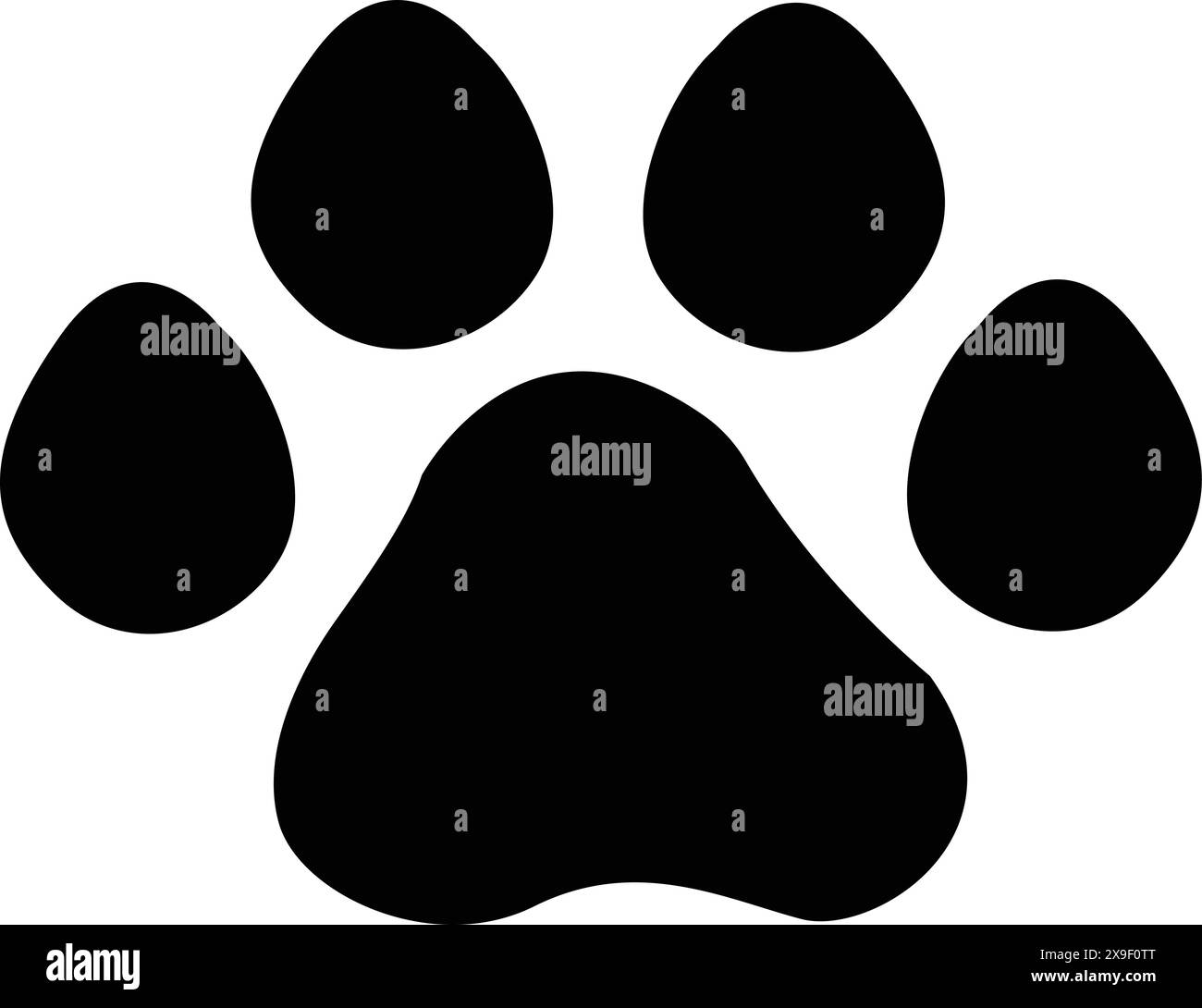 Paw print icon, pet foot print, dog foot print, animal foot sign Stock ...