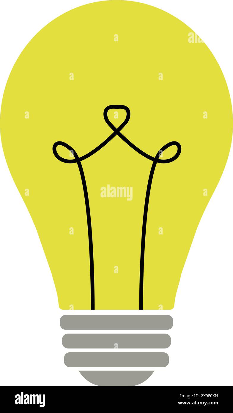 Light bulb icon Yellow, Electric bulb lamp, thinking symbol, Solution ...
