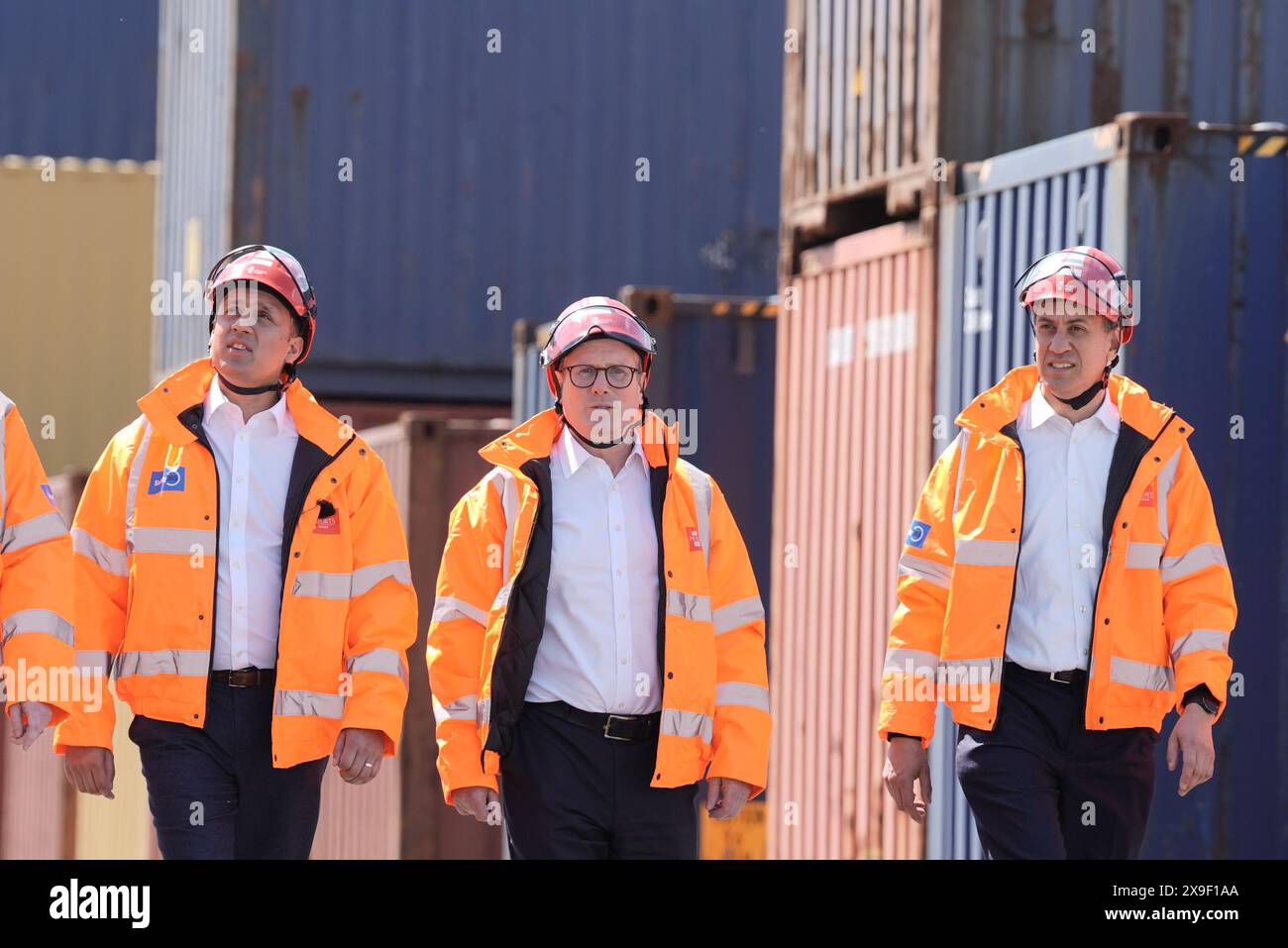 (Left to right) Scottish Labour leader Anas Sarwar, Labour Party leader Sir Keir Starmer and ...