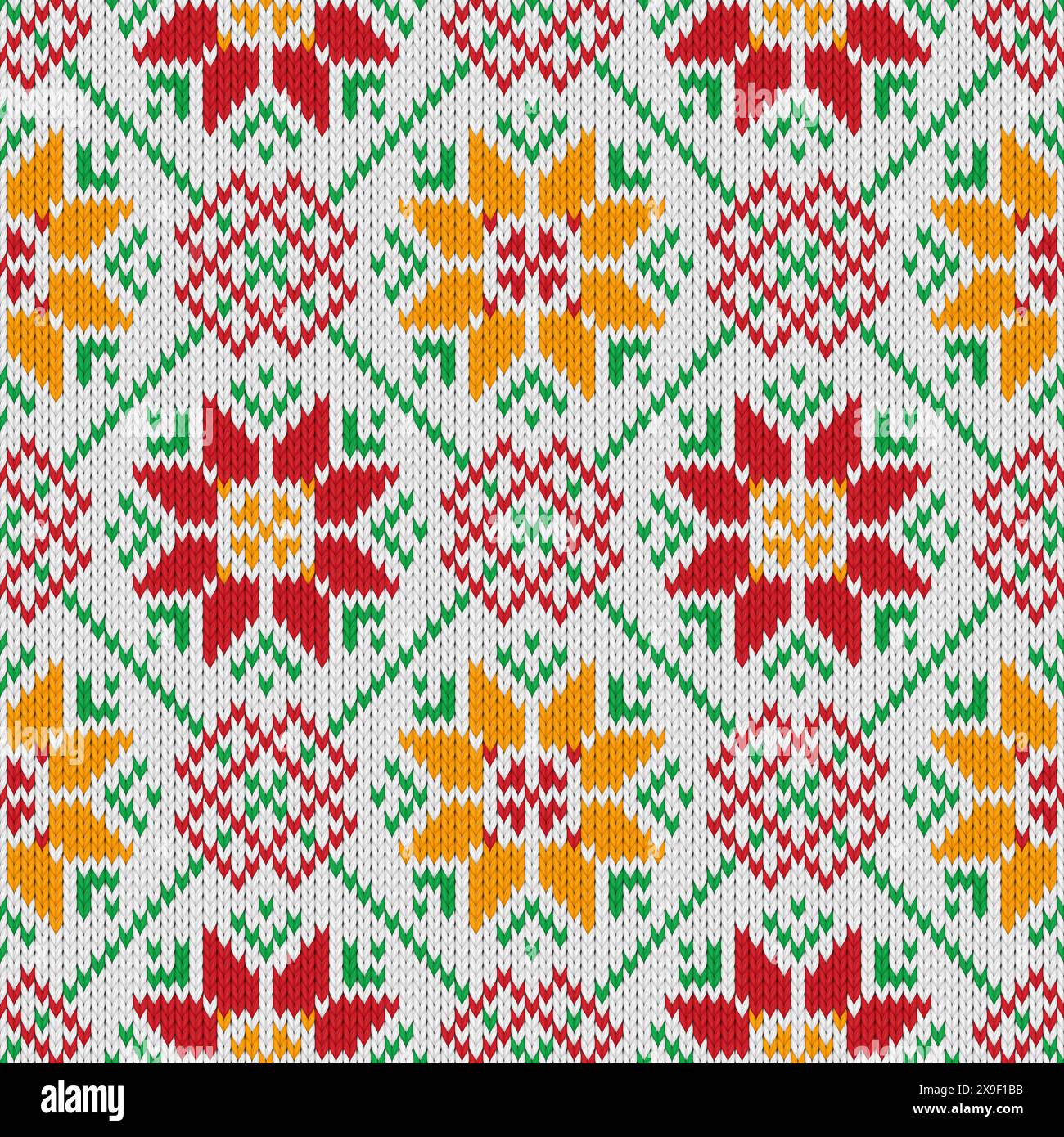 Christmas knitted seamless tileable pattern. Realistic knitted fabric ...